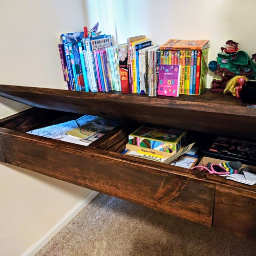DIY Floating Desk with Storage - Tamara Ray